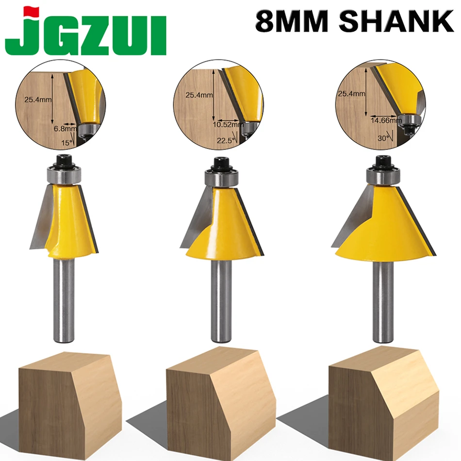 8mm Shank Chamfer Router Bit 15 22.5 30 Degree Milling Cutter For Wood ...