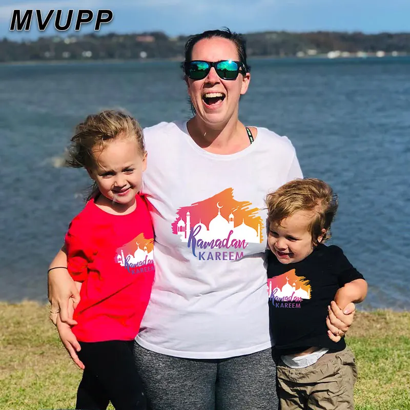 Camisetas de manga corta para madre e hija, ropa Familiar Para papá y ...