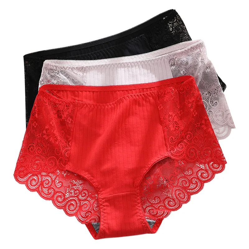 Nova calcinha feminina de algodão de renda sensual tamanho grande ...