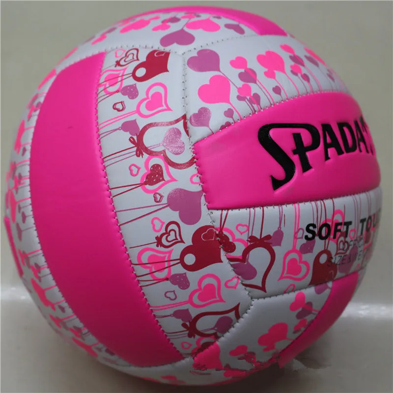 Pelota de voleibol de cuero PU, pelota de voleibol de playa, color rosa ...