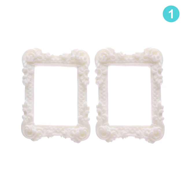 2Pcs 1/12 Mini Resin Photo Frame Dollhouse Miniature Accessories ...