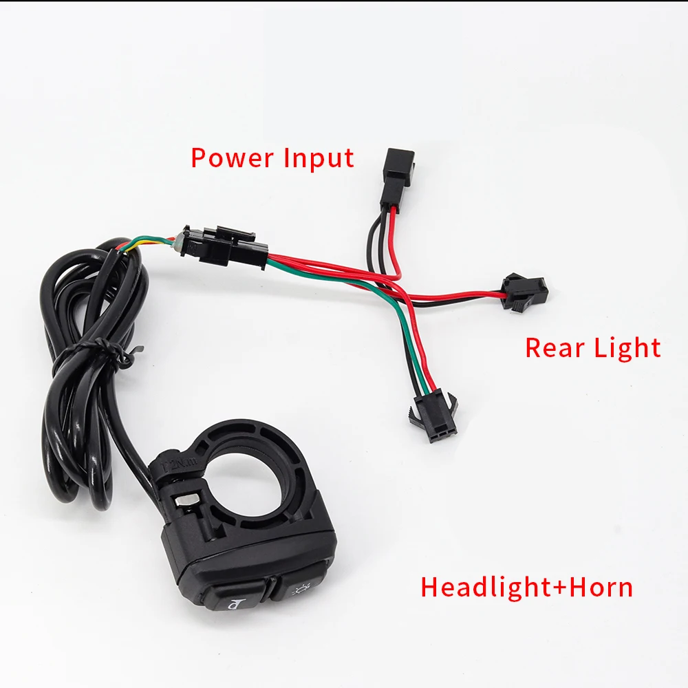 Ebike Light and Horn Switch Electric Bicycle Scooter Intelligent Mountain ATV Tricycle ...