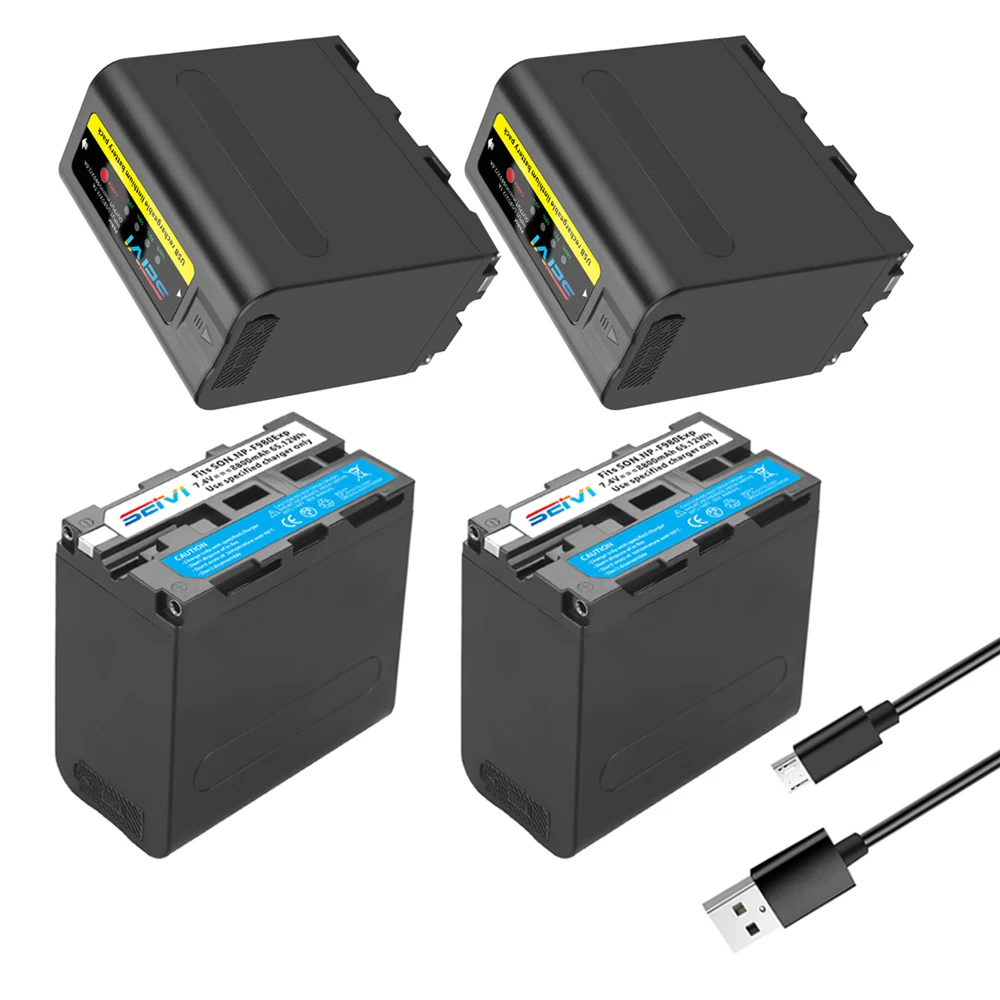 8800mah Usb Input Charge Np-f970 Npf970 F960 Battery With Led Indicator For Sony F960 F550 F570 ...