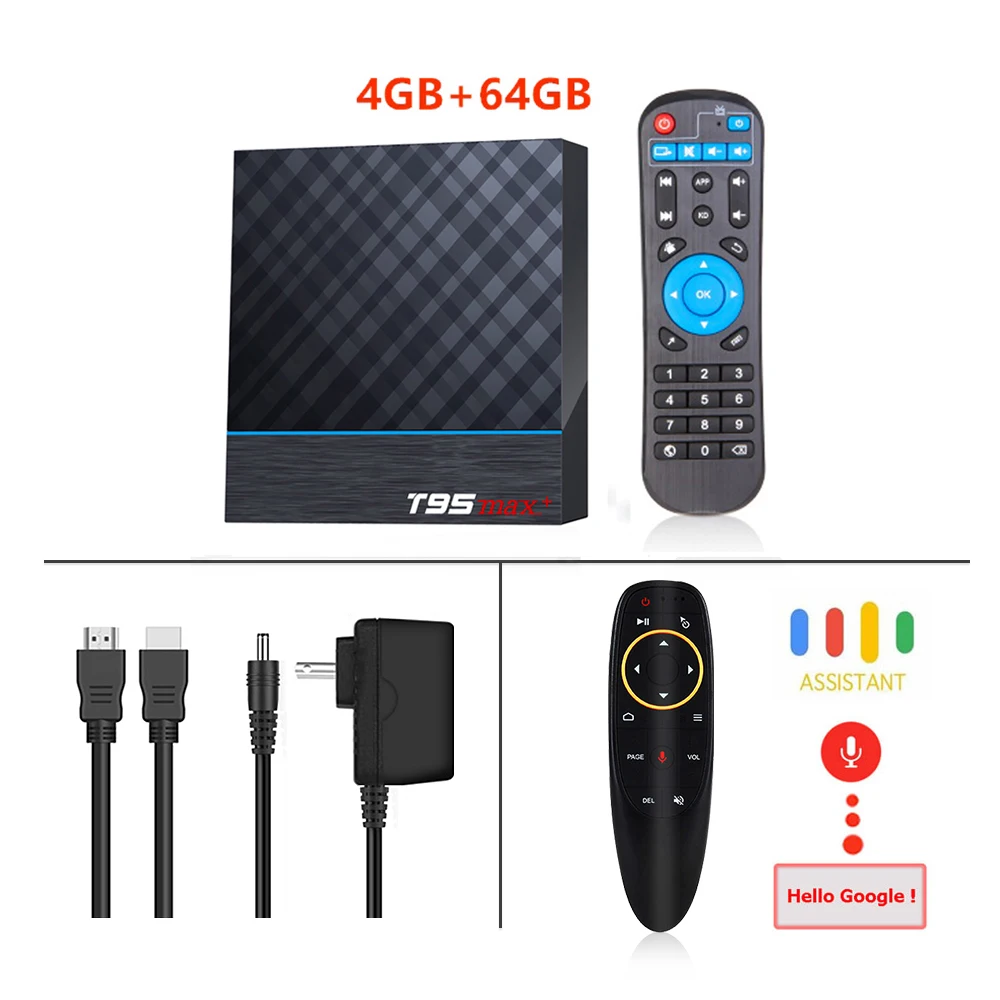 T95 MAX Plus Smart tv Box S905X3 64 Bit Android 9,0 4GB rom 64GB ram tv ...