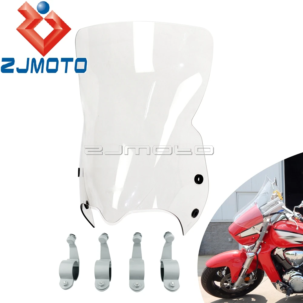 Motorcycle Clear Wind Screen Windshield Visor Front Glass W/bracket For ...