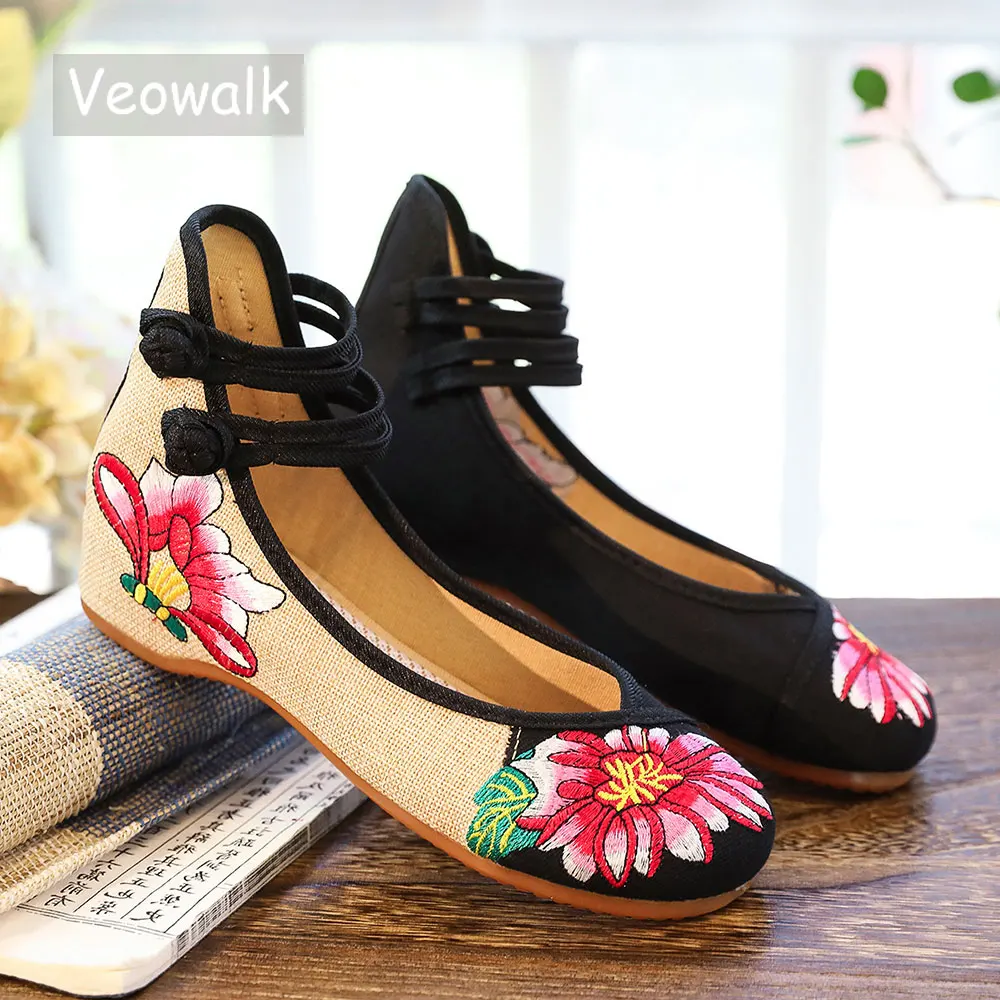 Embroidered Flat Comfort Shoes | Embroidered Shoes Autumn Flats - Retro ...