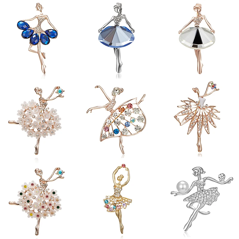 High-Quality-Rhinestone-Ballet-Dancing-Girls-Brooches-Crystal-Enamel ...