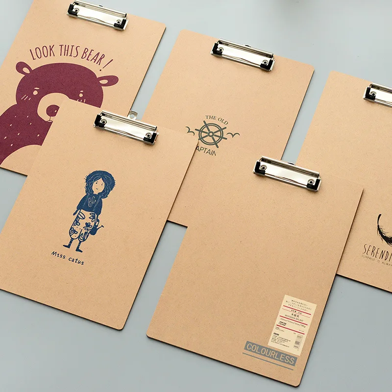 A4 Hardboard Clipboard Writing Pad Wooden File Folder Document Holder ...