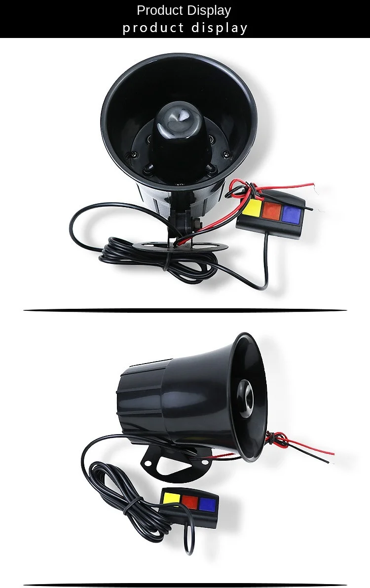 ZRE-FRLM Car 3 Tone Loud Horn Speaker Motorcycle Megaphone Traditional ...