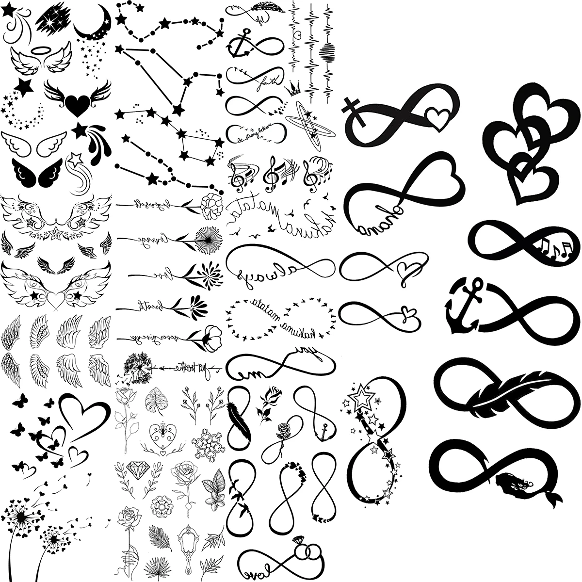 White Infinity Tattoos