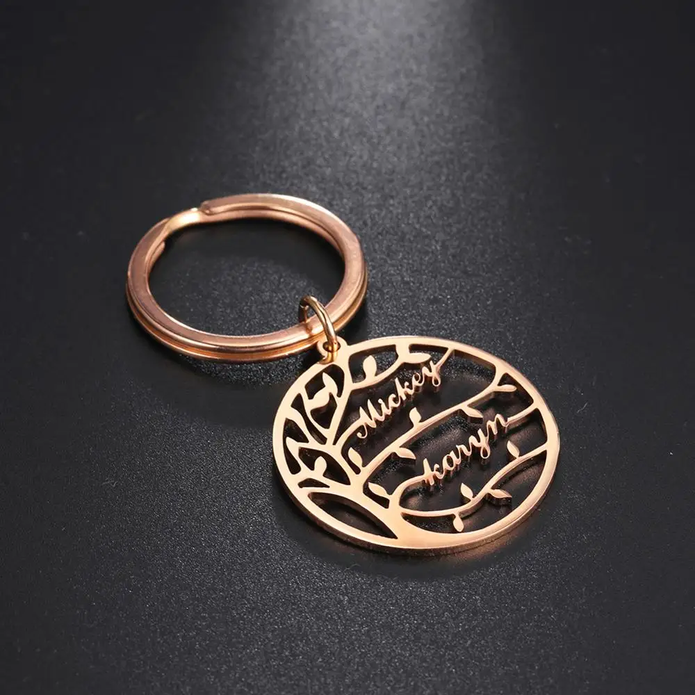 Cazador Custom Name Keychain Tree Of Life Family For Women Name Keyring ...