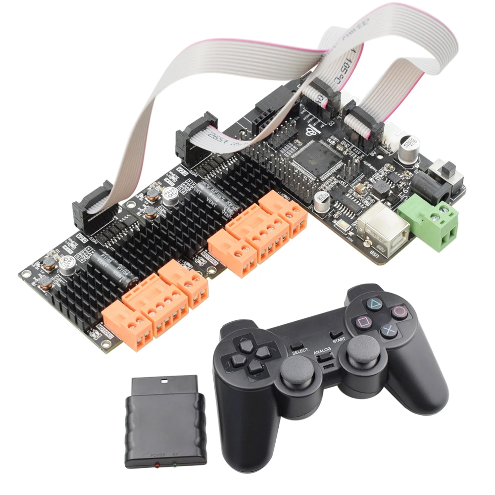 9 24V 4 Channels DC Motor Speed Encoder Controller PS2 Handle with ...