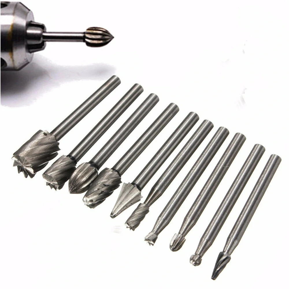 10Pcs-3mm-HSS-Routing-Router-Drill-Bits-Set-for-Dremel-Carbide-Rotary ...