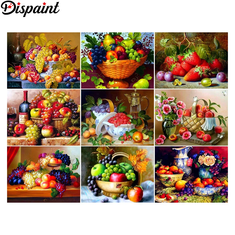 Dispaint-Paint-With-Diamond-Embroidery-Flower-basket-fruit-Diamond ...