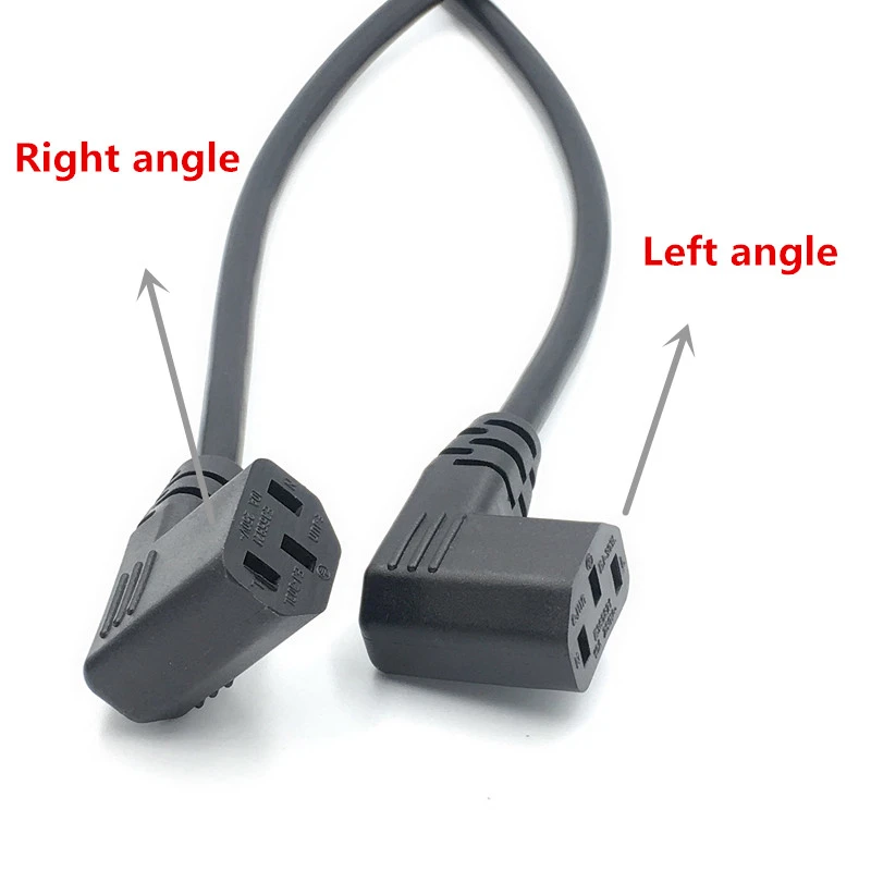 Iec320 C14 To C13 Extension Cord,c14 With Screw Holes And C13 Angled ...