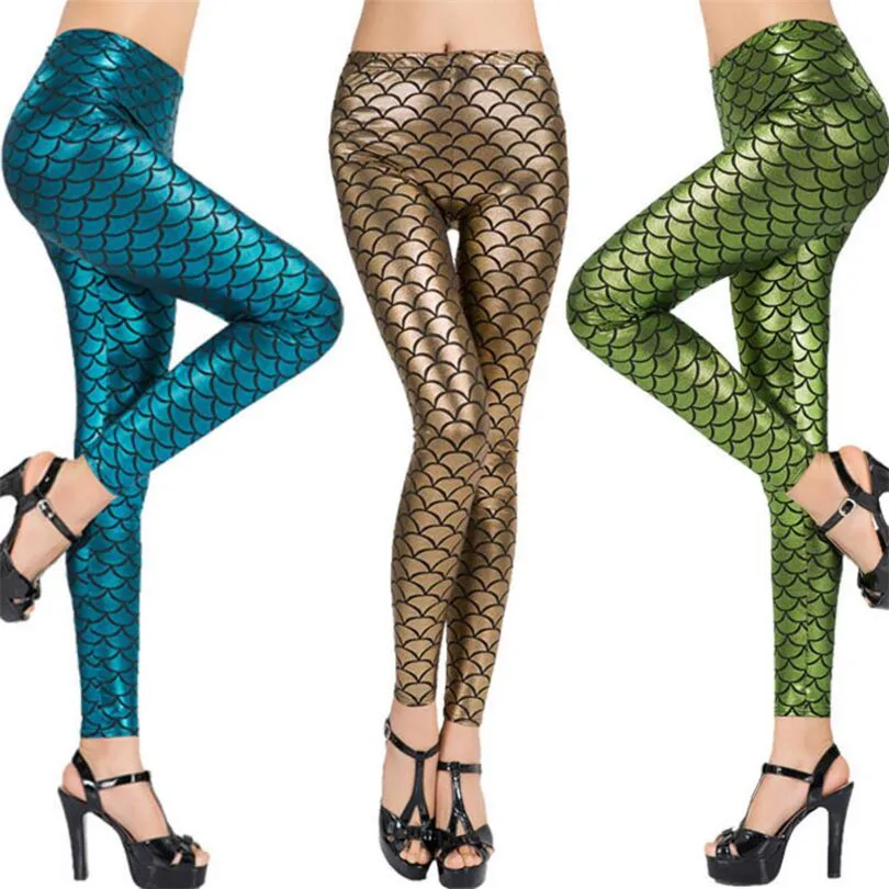 LJCUIYAO-Fashion-3D-Digital-Print-Mermaid-Fish-Scale-Leggings-Women ...