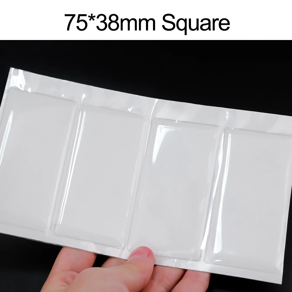 50/100/500PCS 75x38mm Rectangle Transparent Clear Epoxy Sticker 3D ...