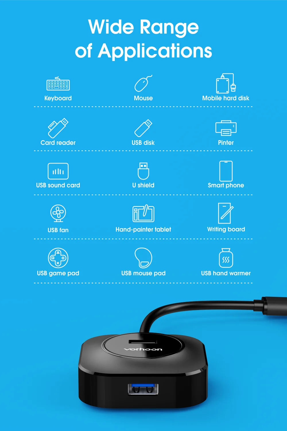 Batterie ordinateur portable,HUB USB à 4 ports avec port de charge Micro USB pour laptop ...