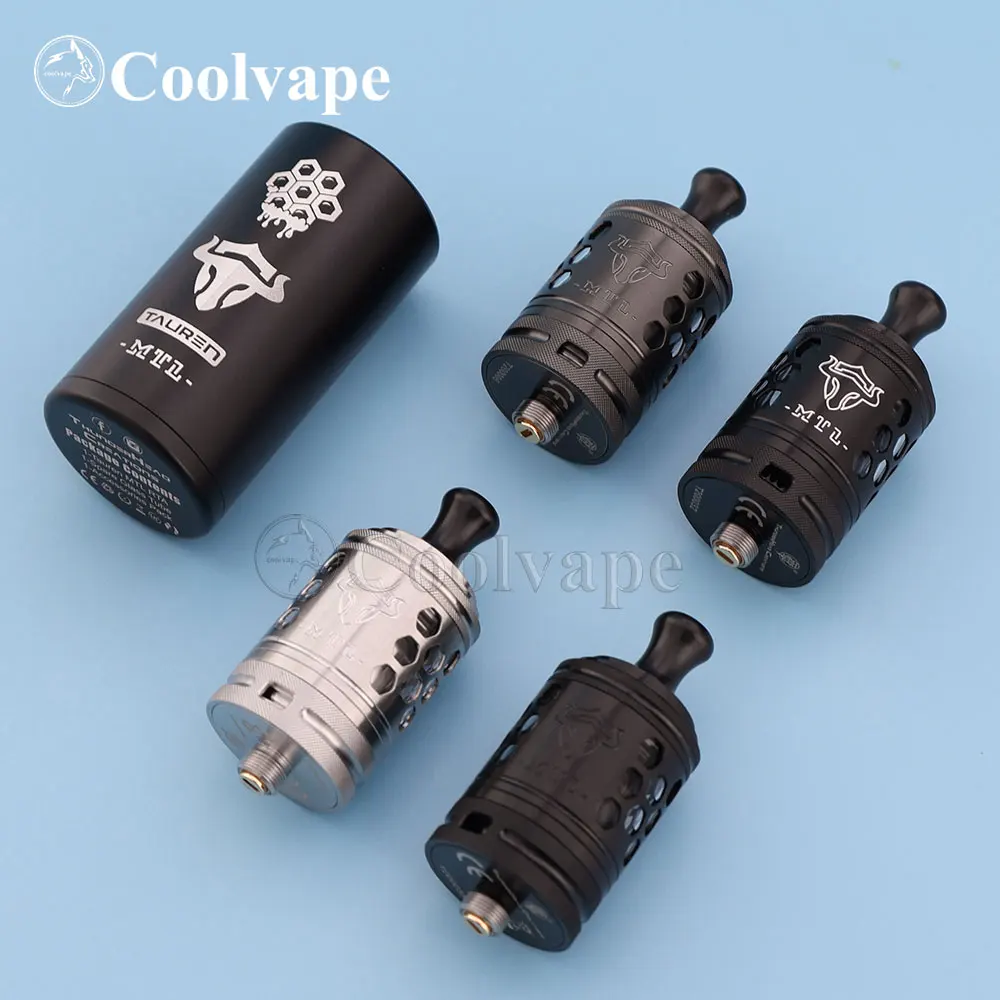 100-Original-Tauren-MTL-RTA-24mm-Single-Coil-vape-Tank-Adjustable ...