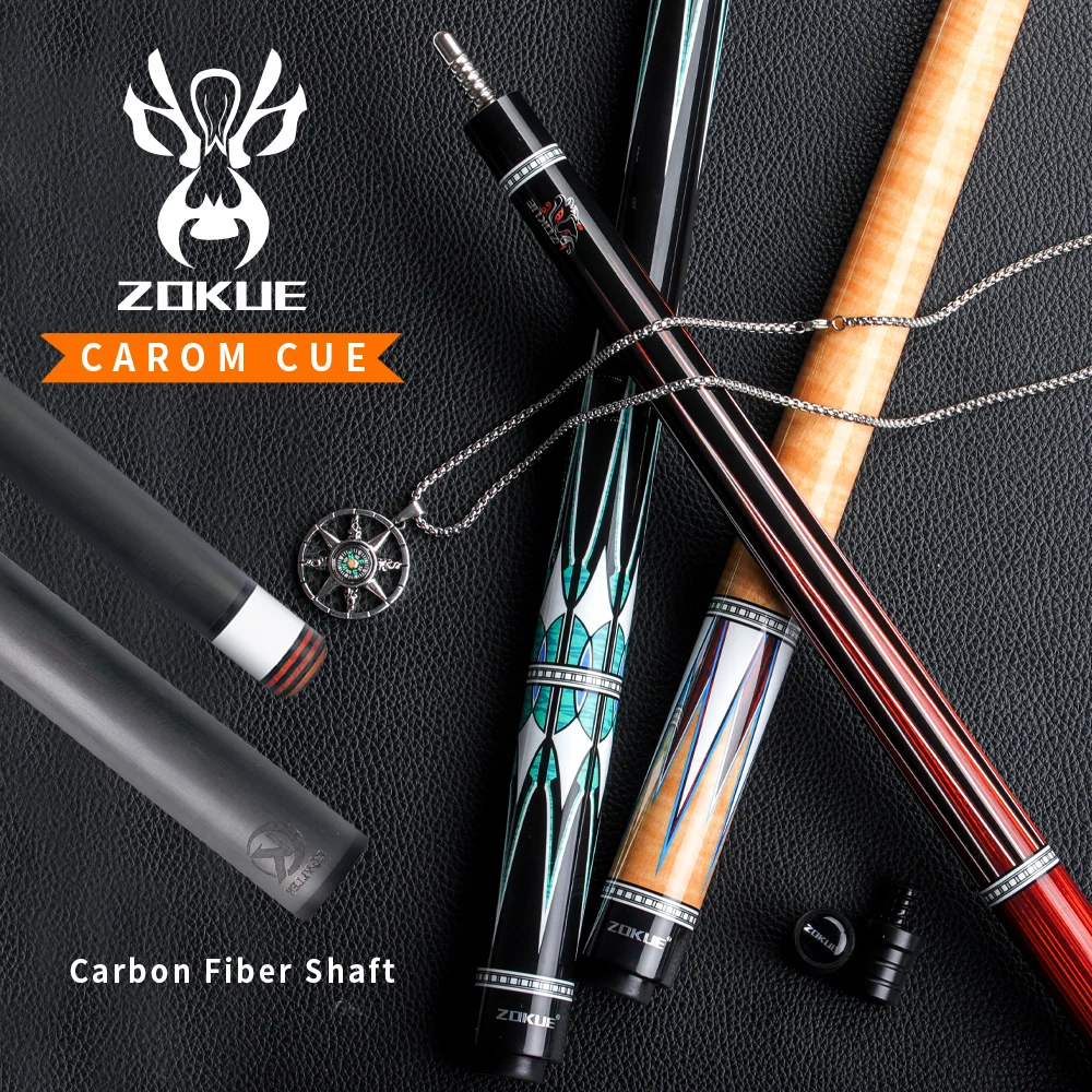 Zokue Konllen Carom Cue Billiard 12mm Tip 142cm Carbon Fiber Shaft ...