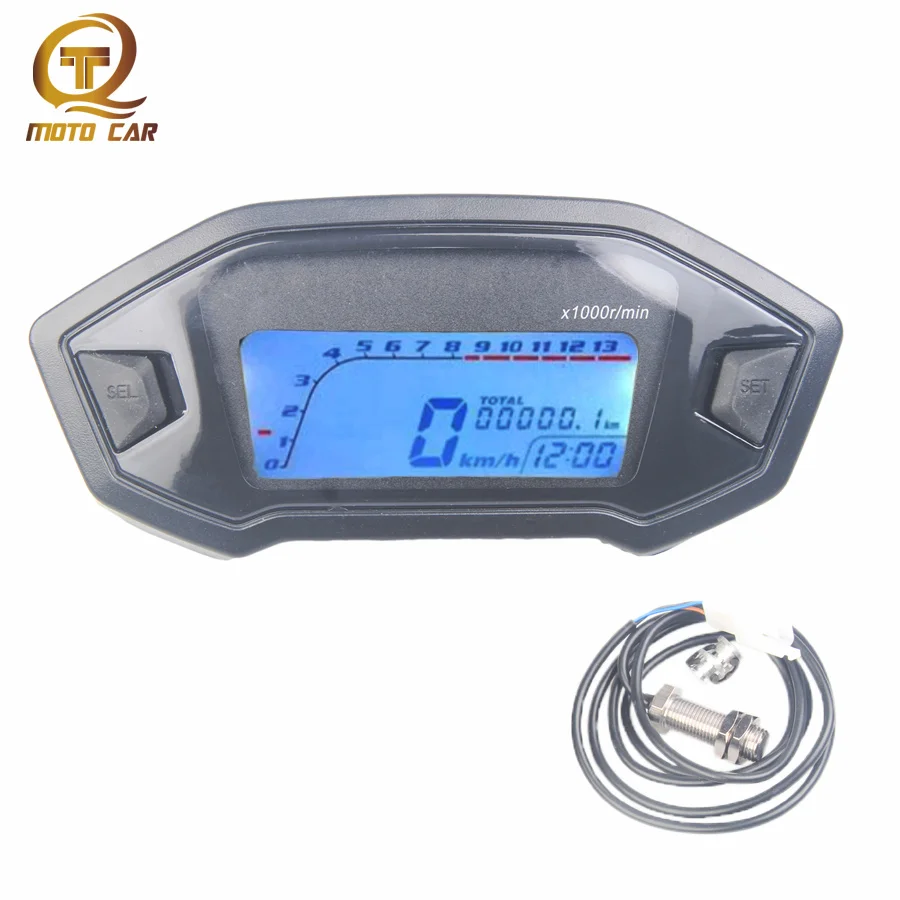 Motorcycle-Speedometer-Digital-Tachometer-Gauge-Odometer-Scooter-Meter ...