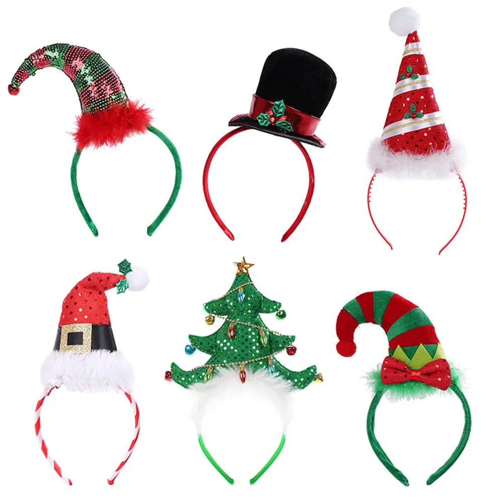 Girls-Christmas-Headbands-Sequins-Hairball-Santa-Christmas-Tree ...