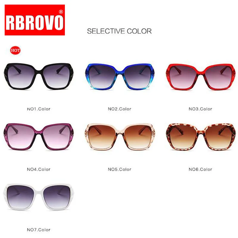 Rbrovo 2020 Big Frame Sunglasses Women Brand Designer Gradient Lens