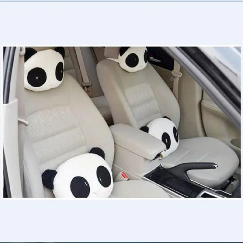 CHIZIYO 1Pc Universal Car Cute Panda Pattern Headrest Cushion Neck/Head ...