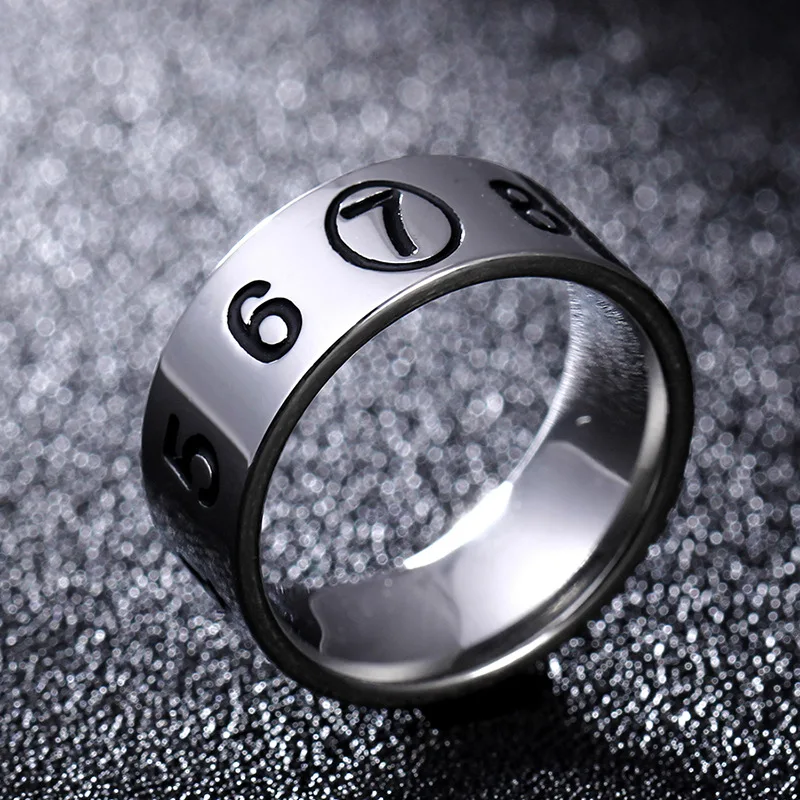 Dropshipping Copilot - 8mm Titanium Steel Number Ring Size 7~13 Week ...