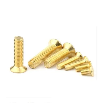 VIS,M3 50PCS-12mm--Vis À Tête Plate En Laiton M2 M2.5 M3 M4 M5 M6 ...