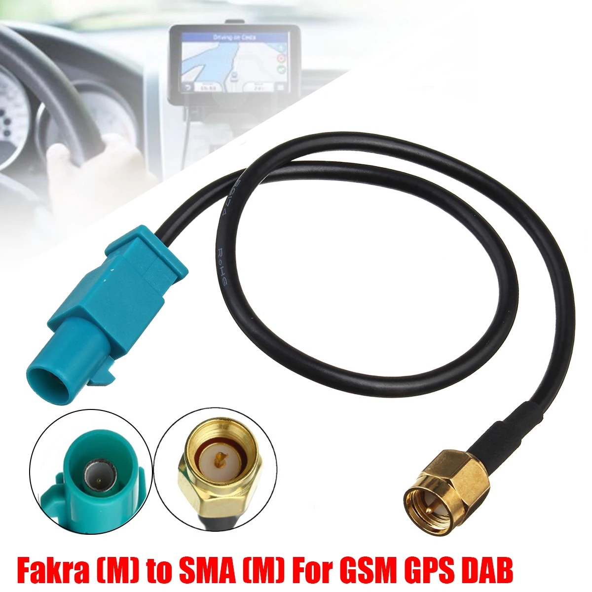 1PC adapter do anteny wtyczka Fakra Z (M) do SMA (M) przewód łączący do samochodu GSM GPS DAB 21 ...