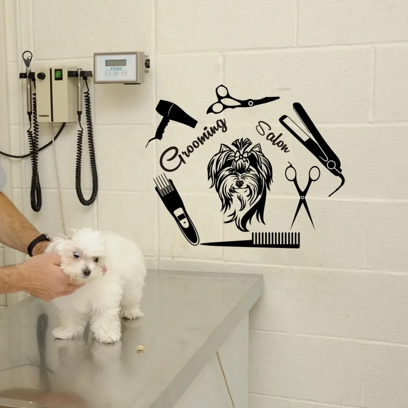 Dog Grooming Salon Pet Shop Sticker Decal Posters Vinyl Wall Art Decals ...