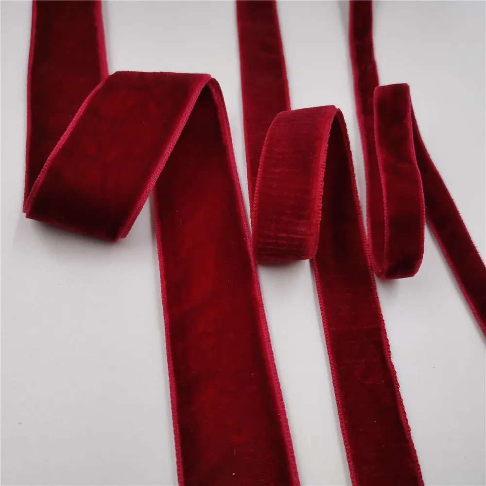 5yards/lot 6mm,9mm,15mm,19mm,25mm Wine Double Faced Nylon Velvet Ribbon ...