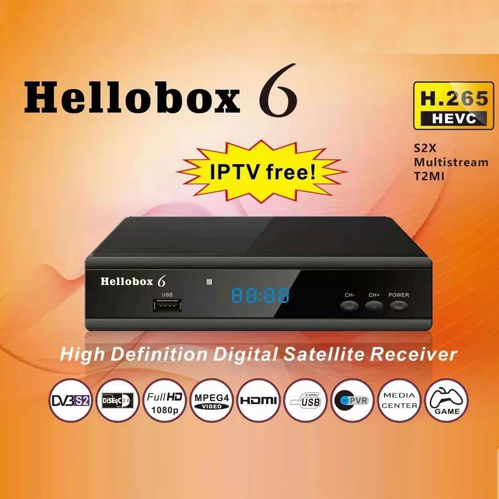Hellobox – 6 récepteur satellite s2x Combo TV Box, Tuner, prise en charge de la lecture TV sur ...