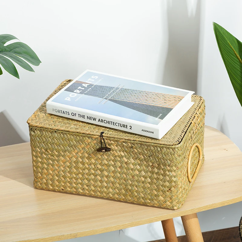 Panier de rangement - Naturel - Jonc de mer - 28x18x12 cm - Style ...