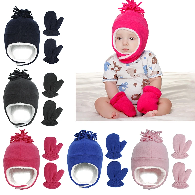 6 Colors Children Hats Autumn And Winter New Product Suit Polar Fleece ...
