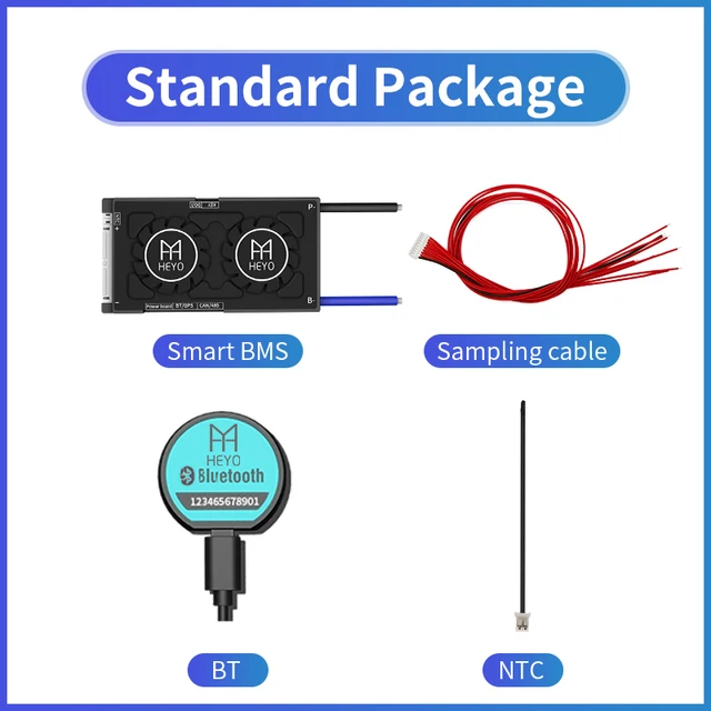 Smart bms lifepo4 16s 200a 100a 30a 80a bluetooth 48V UART rs485 NTC ...