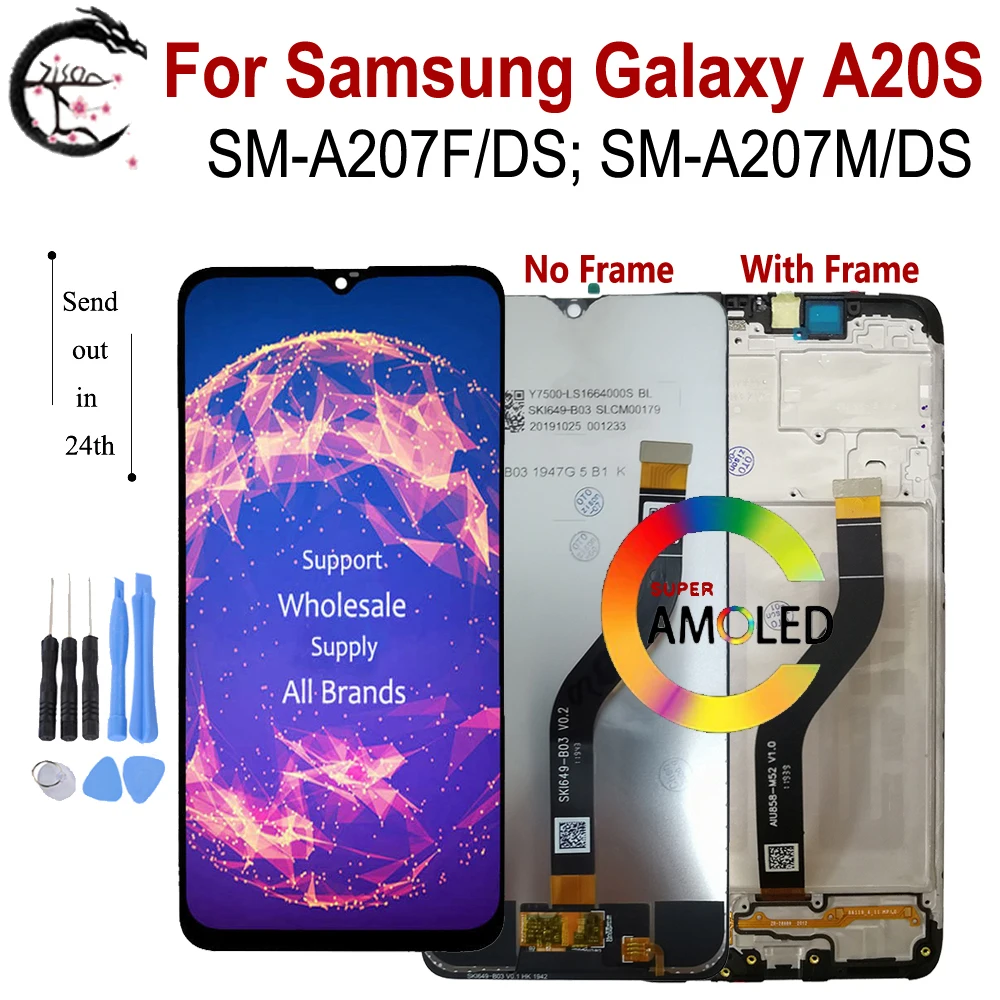 6-5-A207F-A207M-LCD-With-Frame-For-SAMSUNG-Galaxy-A20s-A207-LCD-SM ...