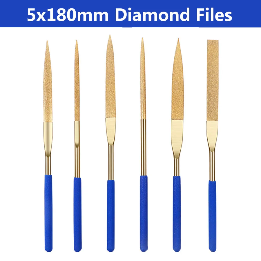 5x180mm-Titanium-plated-diamond-files-Emery-plastic-alloy-semicircular ...