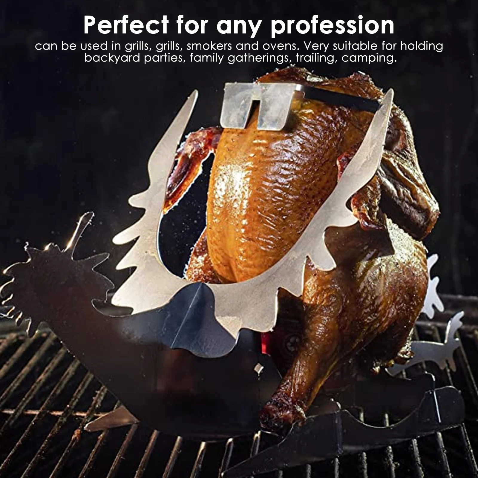 Beer Can Chicken Holder for Grill Duck Turkey Stand Motorcycle Roaster ...