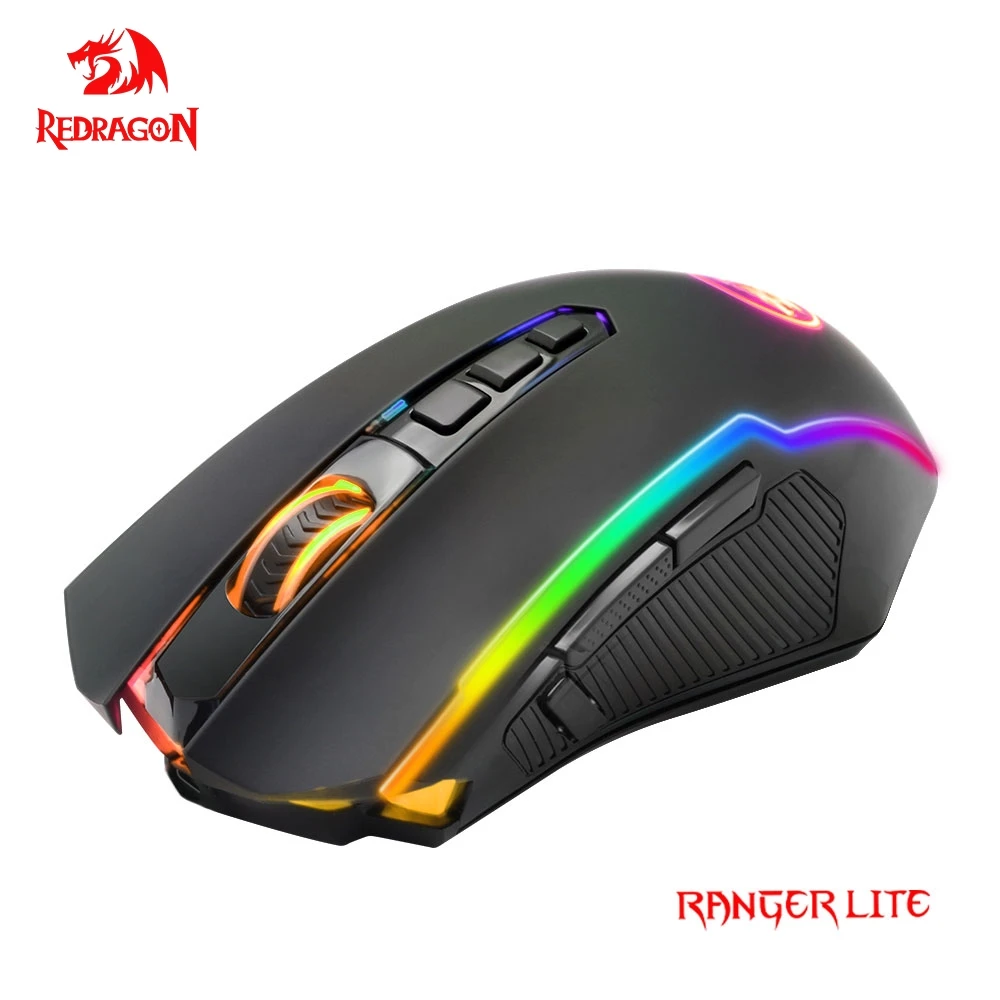 Redragon RANGER LITE M910 KS 10 RGB USB 2.4G Sem Fio Gaming Mouse 8000 ...
