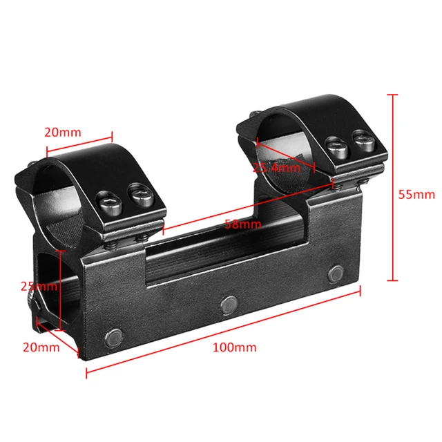 FIRE WOLF 30mm 1 Inch Ring 20mm Dovetail Rail RifleScope Mount For ...
