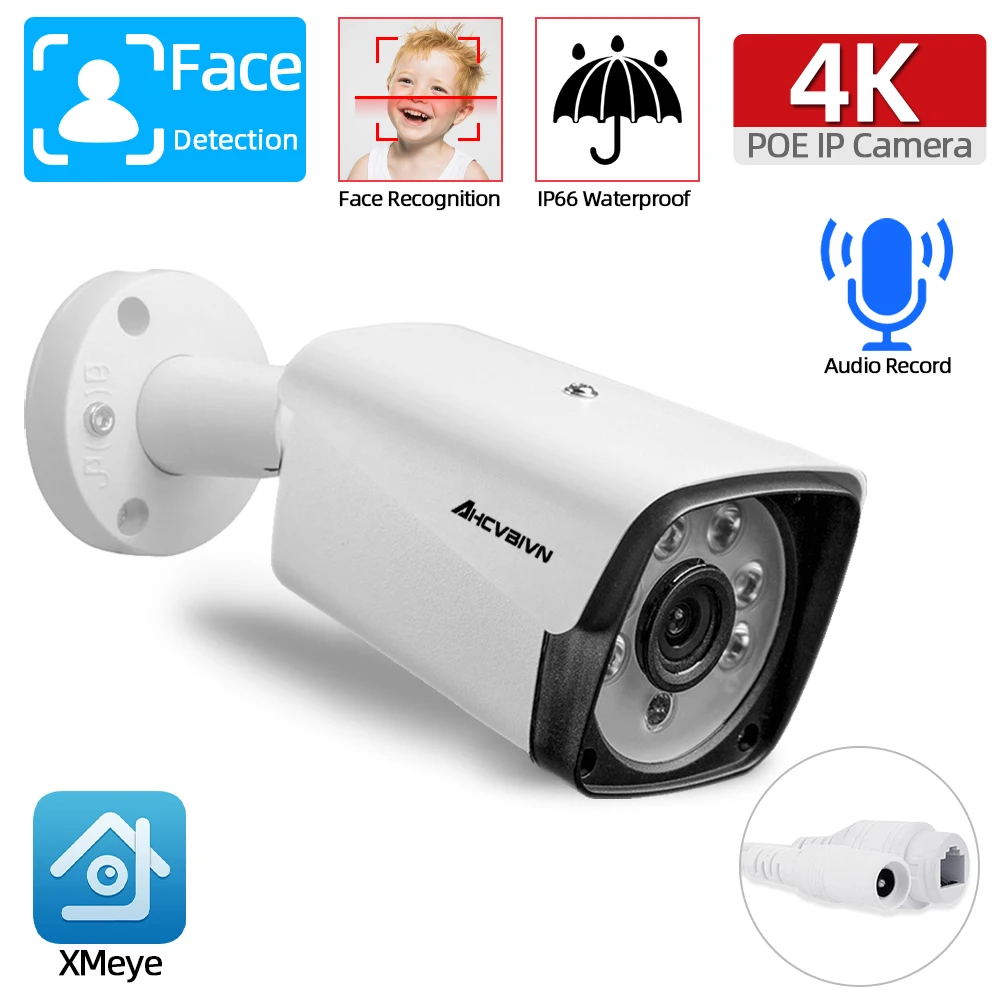 4K-8MP-POE-Outdoor-IP66-Waterproof-Bullet-Camera-AI-Face-Recognition ...
