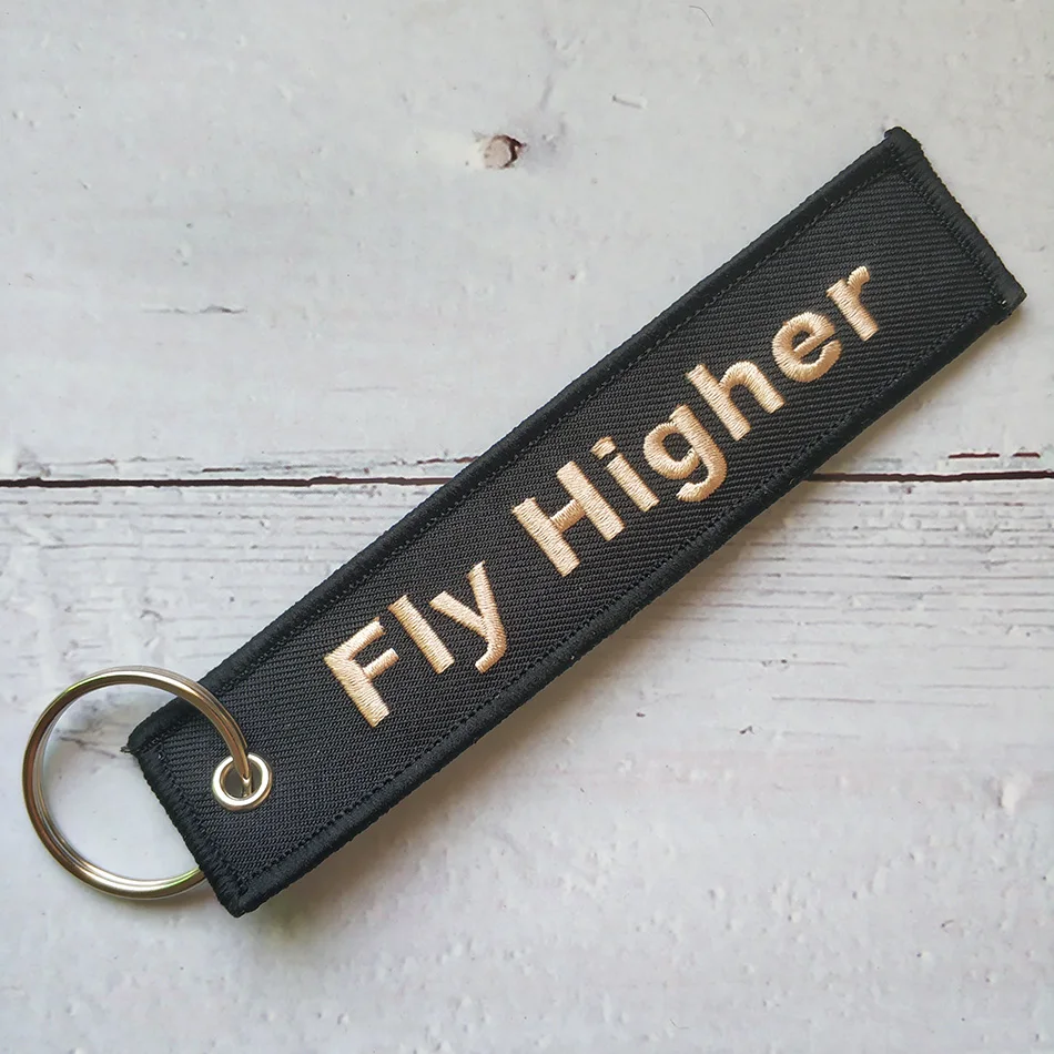 MiFaViPa-1-PC-Golden-Plane-Keychain-Fashion-Trinket-Black-Embroidery ...