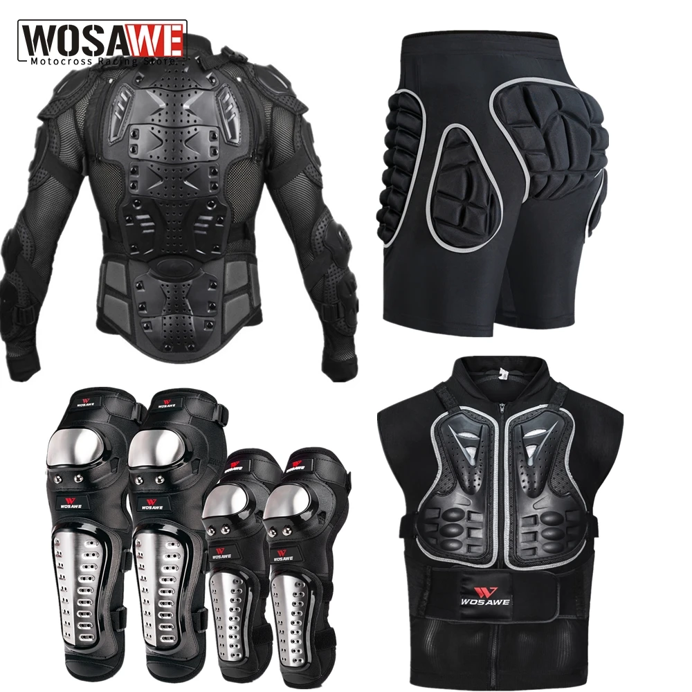 WOSAWE Motorcycle Jacket Chest Armor Back Support Motocross Protector ...