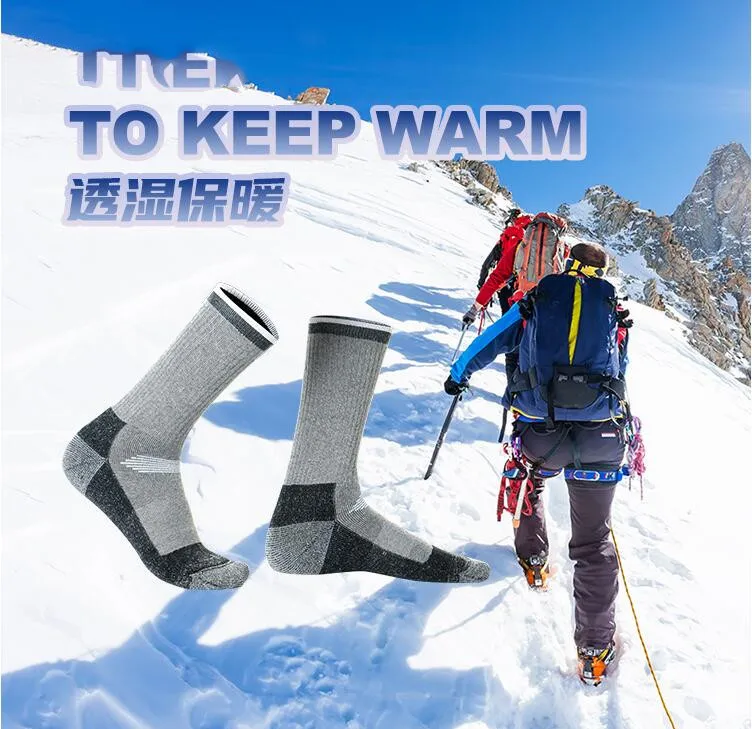 Chaussette de ski,Chaussettes thermiques en laine mérinos pour homme et ...