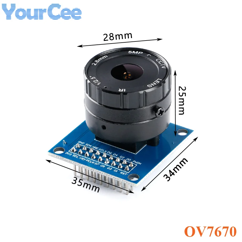 OV7670 Camera Module 3.3V Adjustable Macro Universal CS Adapter Image ...
