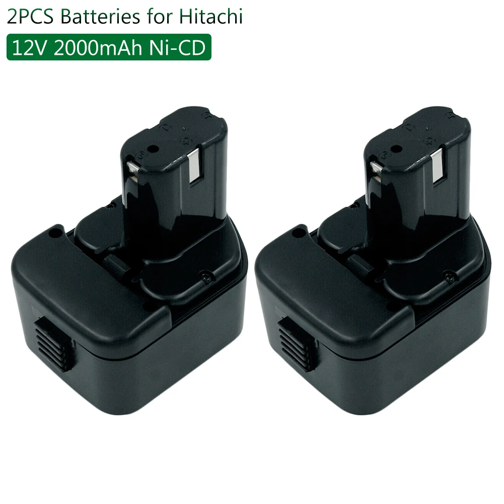 2pcs/lot 12V Ni-CD 2.0Ah Rechargeable Battery for Hitachi EB1214S ...