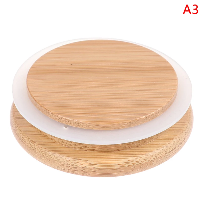 1pcs Bamboo Lids Reusable Mason Jar Canning Caps Non Leakage Silicone ...