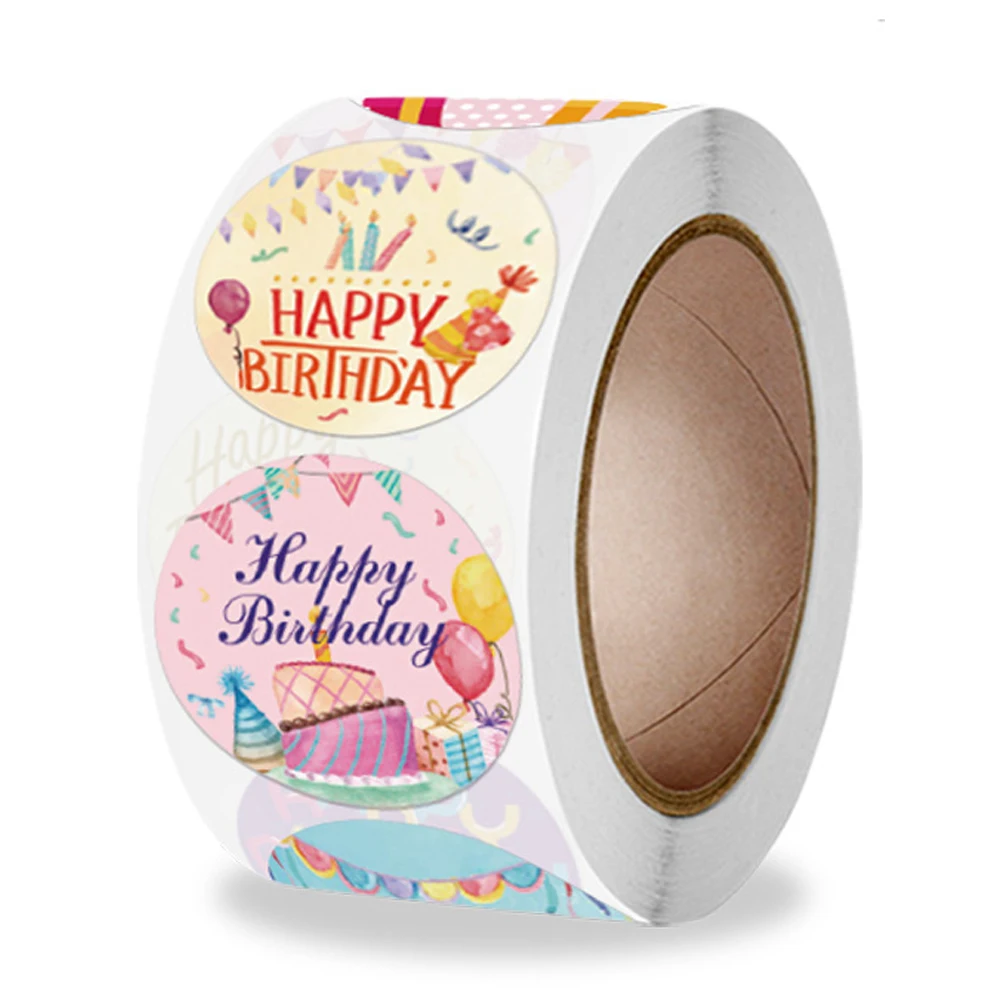 100-500pcs-Cute-Happy-Birthday-Stickers-Birthday-Gift-Decoration-Tag ...